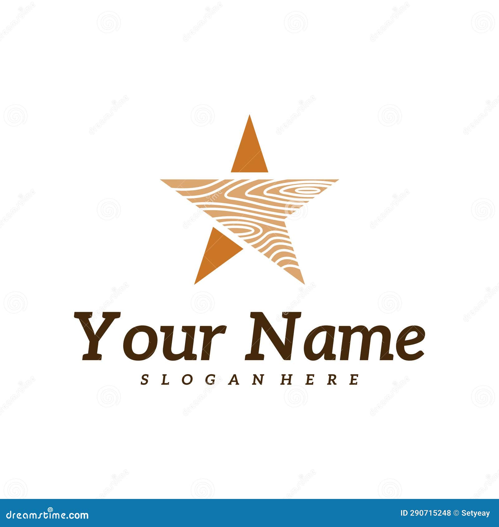 Wood Star Logo Design Template. Creative Wood Logo Vector Illustration ...