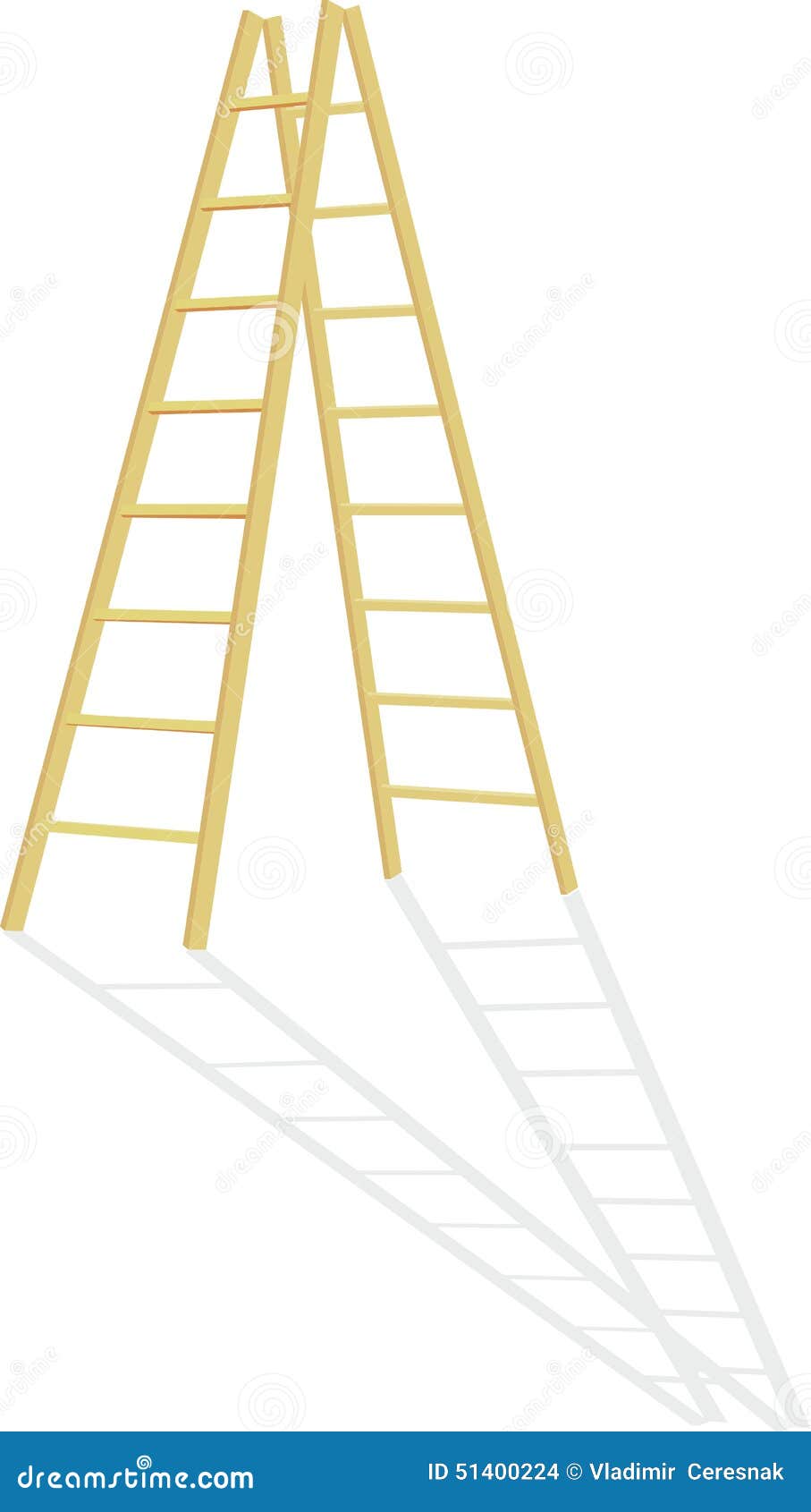 Wood step-ladder stock vector. Illustration of steps - 51400224