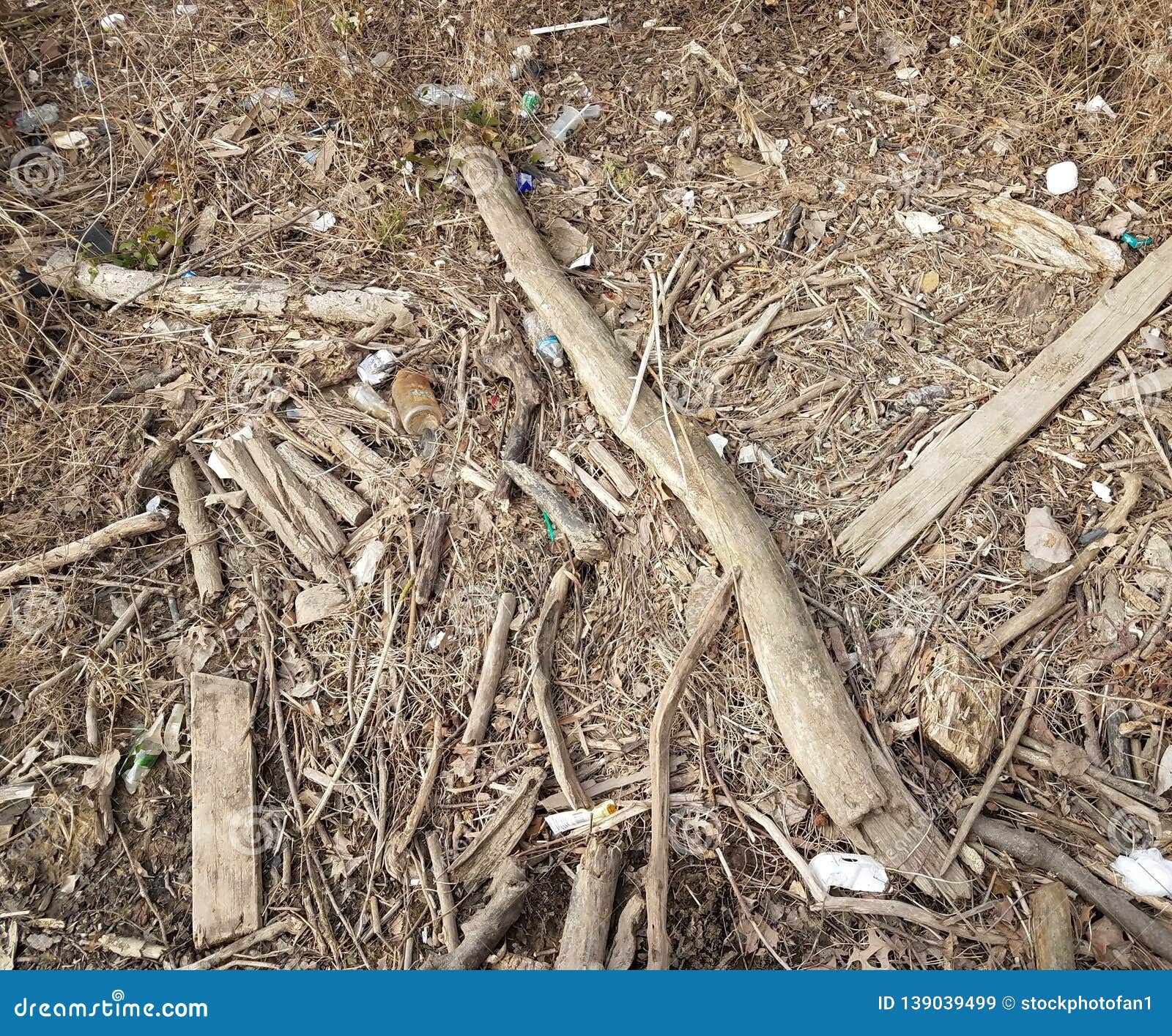 Wood and Sticks and Branches and Garbage or Trash Stock Image - Image ...