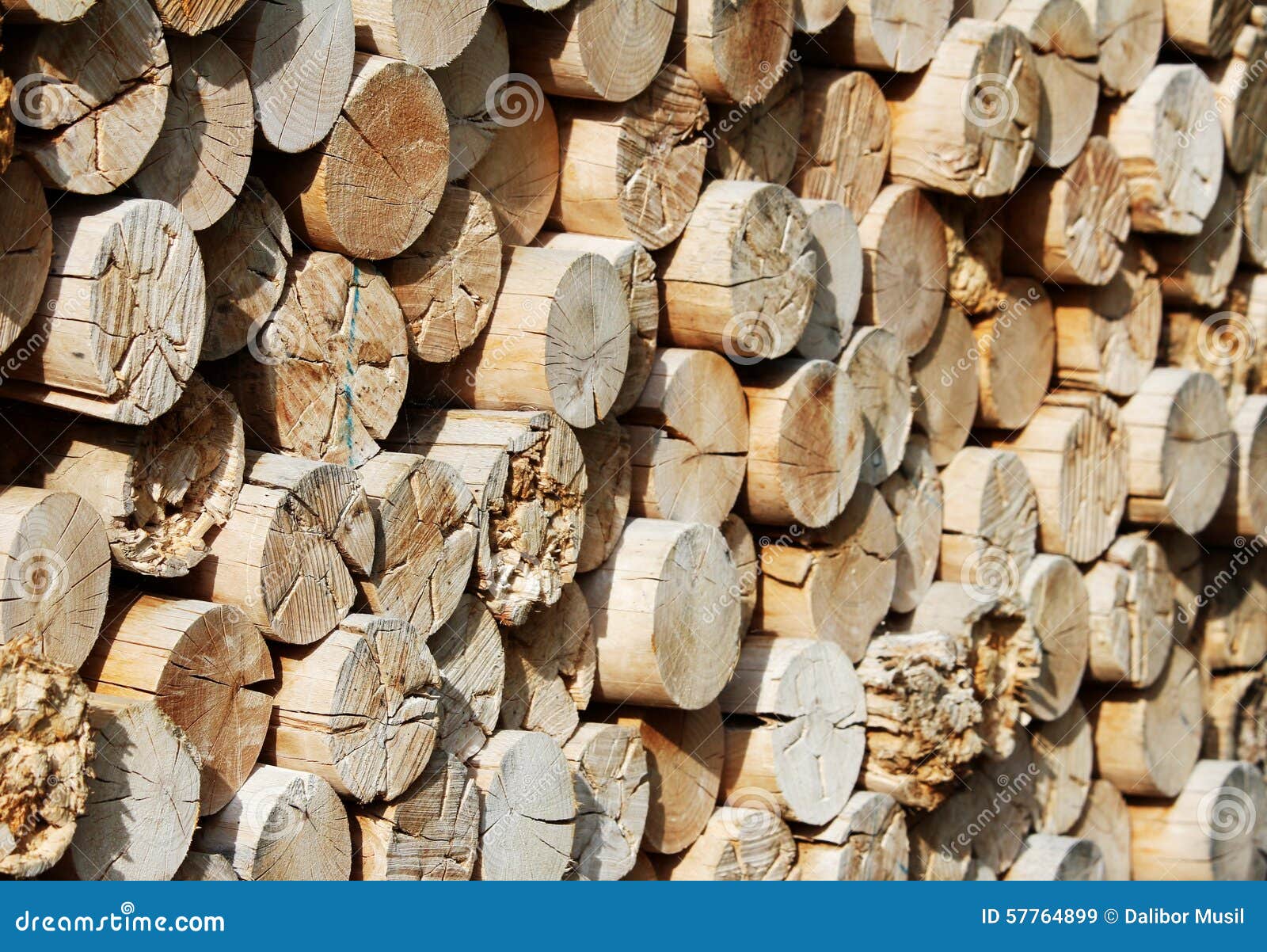 Wood Storage with Chunks of Logs for Fireplace Stock Image - Image of ...