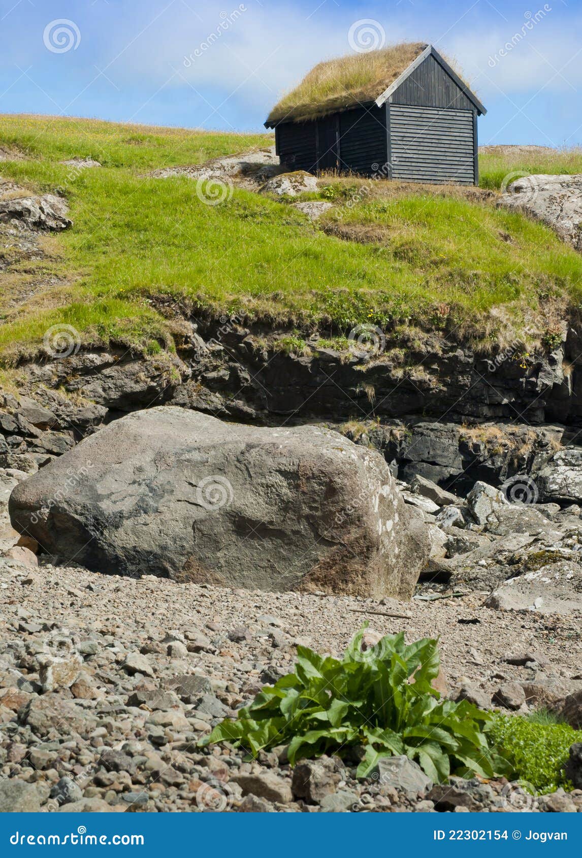 Wood Storehouse with Grass Roof Stock Photo - Image of rural, nature ...