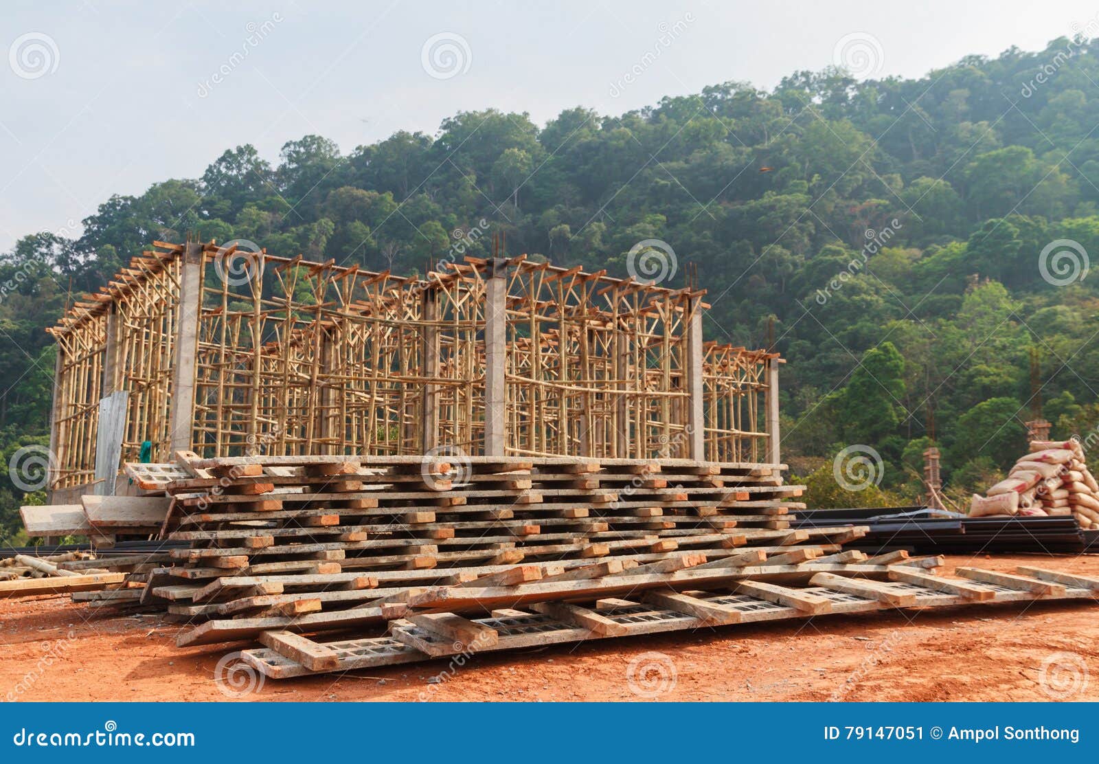 Wood for Structure Building. Stock Image - Image of factory, carpentry ...