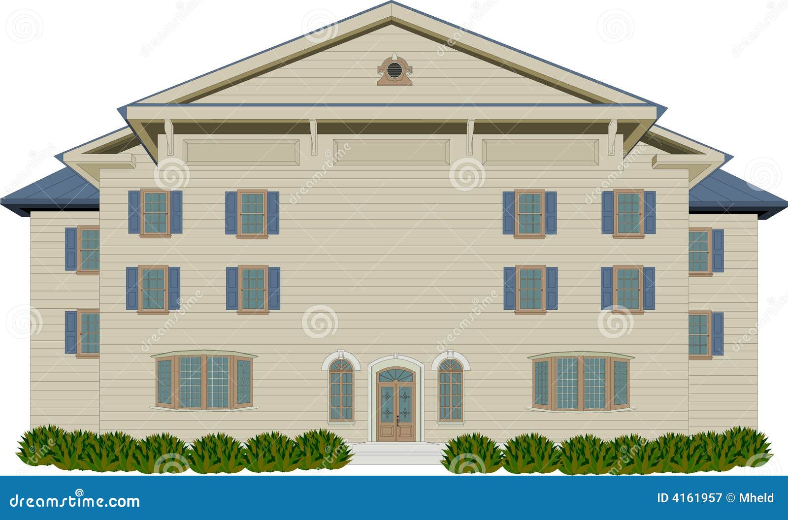 Wood Style Mansion Cartoon Vector | CartoonDealer.com #4161957