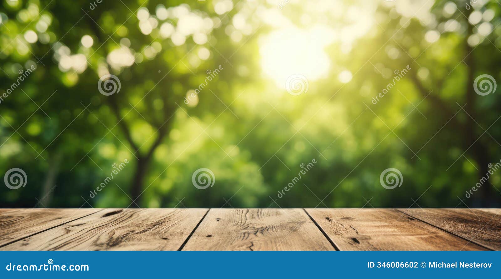 Wood Table on Blur Abstract Green Background Stock Photo - Image of ...