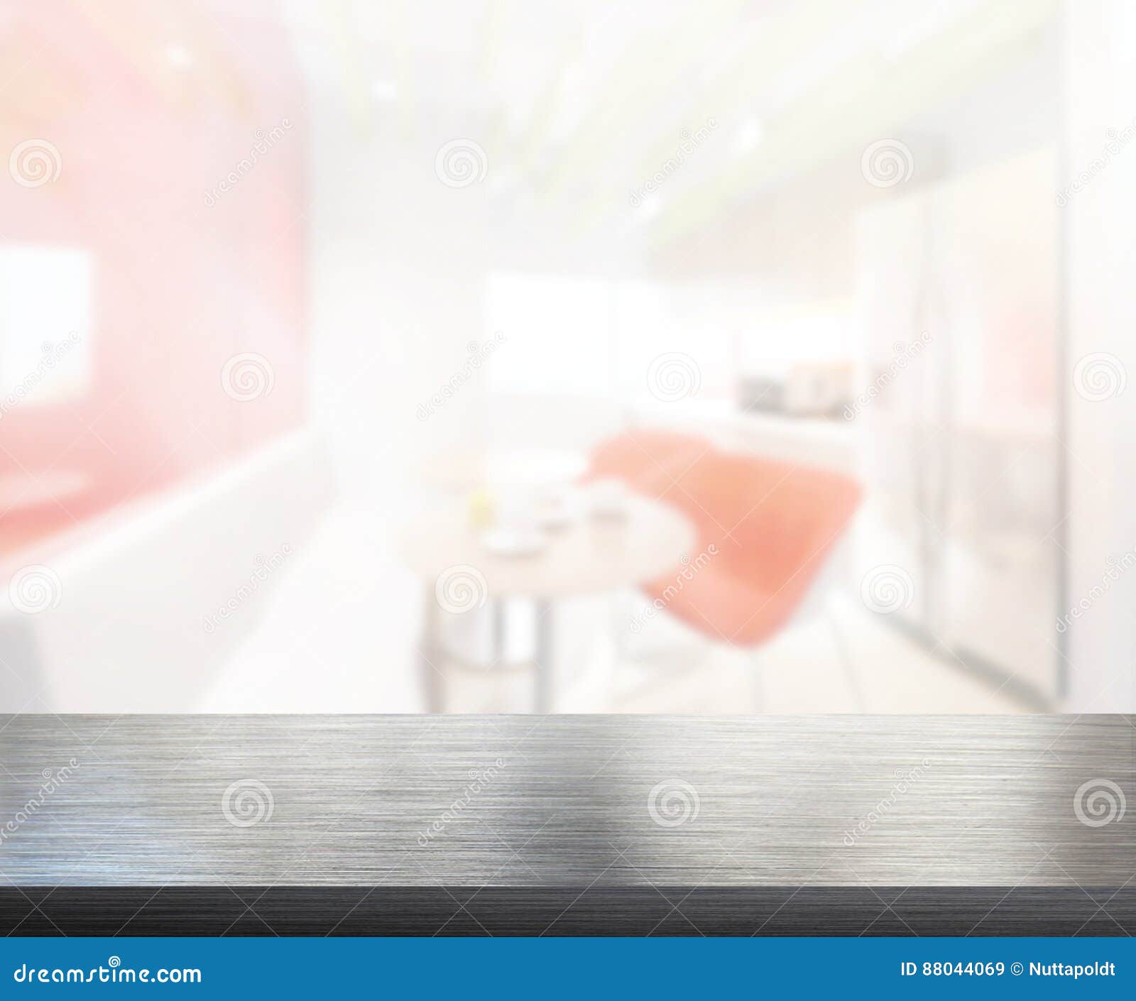 Wood Table of Blur Background in Office Stock Image - Image of color ...