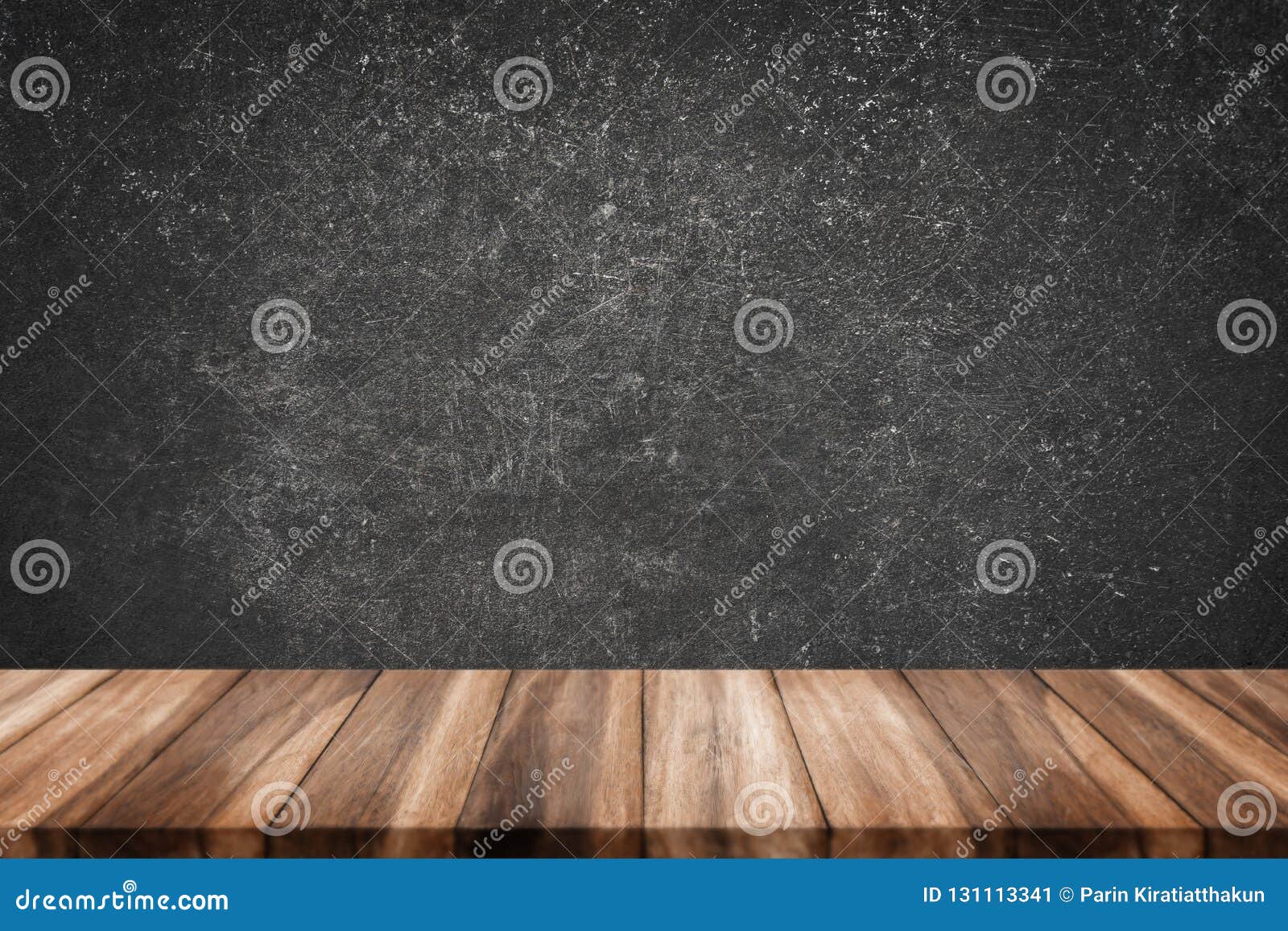 Wood Table with Grunge Concrete Wall. Stock Image - Image of background ...
