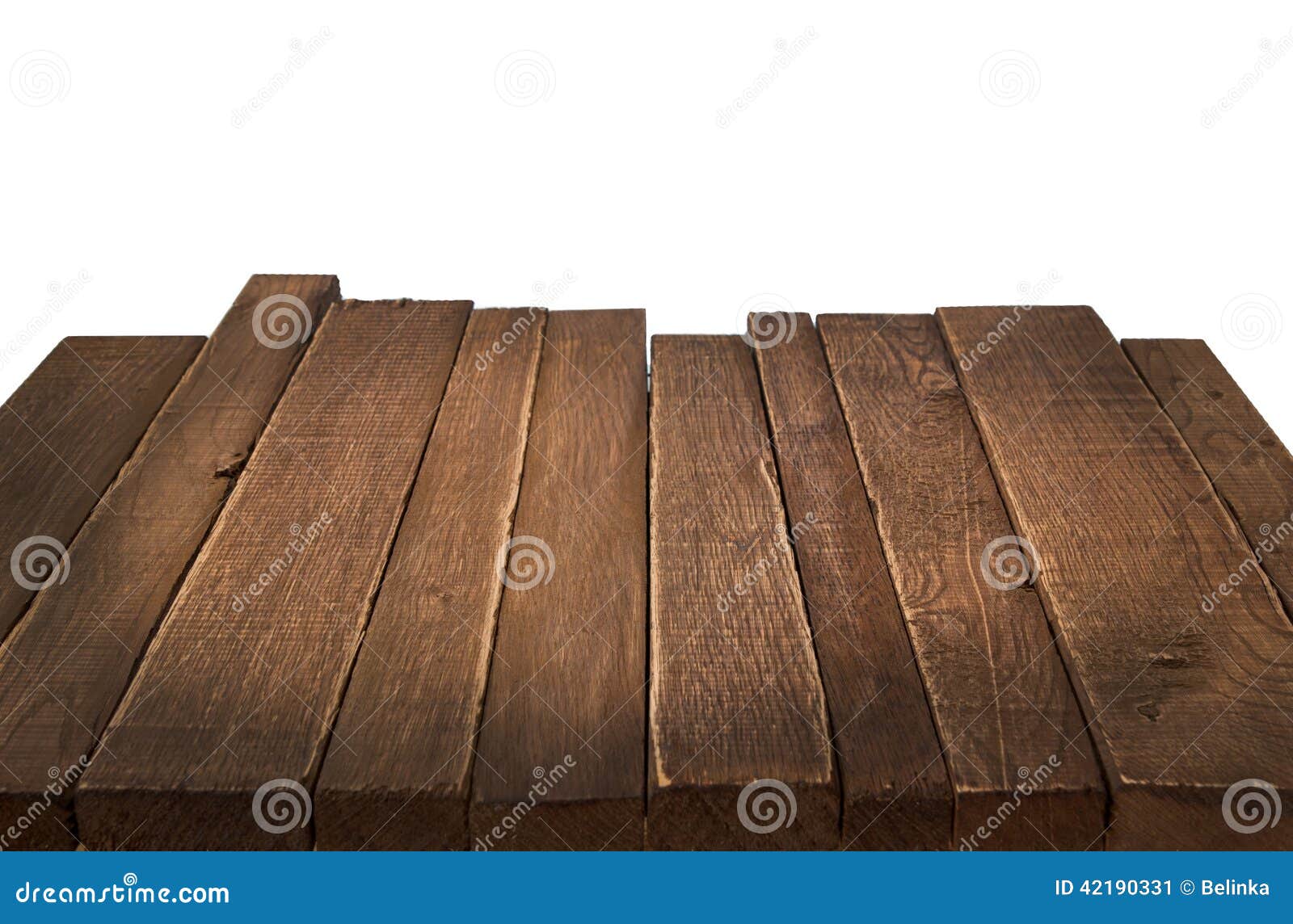 Wood Table in Perspective on White Background Stock Image - Image of ...