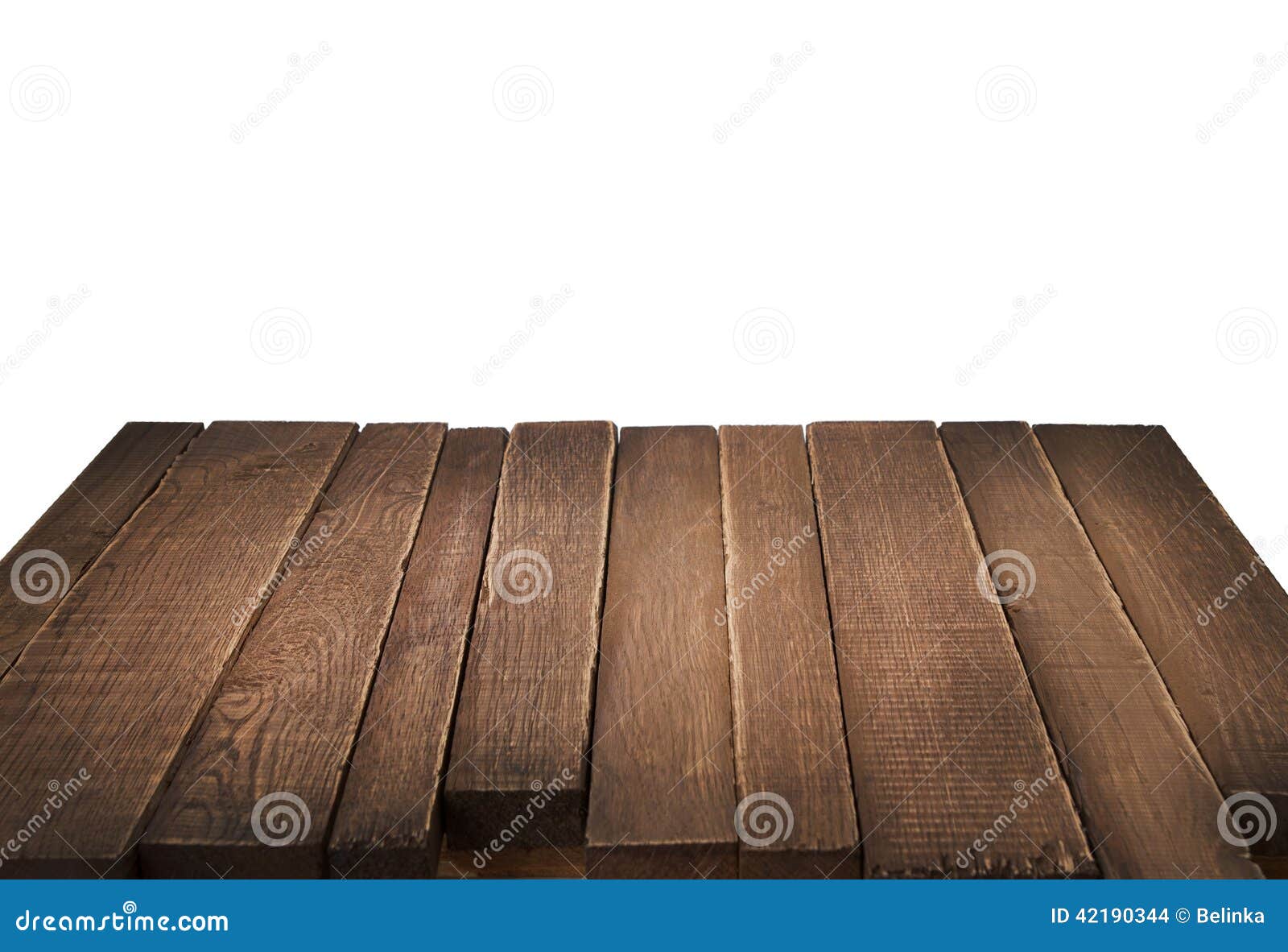Wood Table in Perspective on White Background Stock Photo - Image of ...