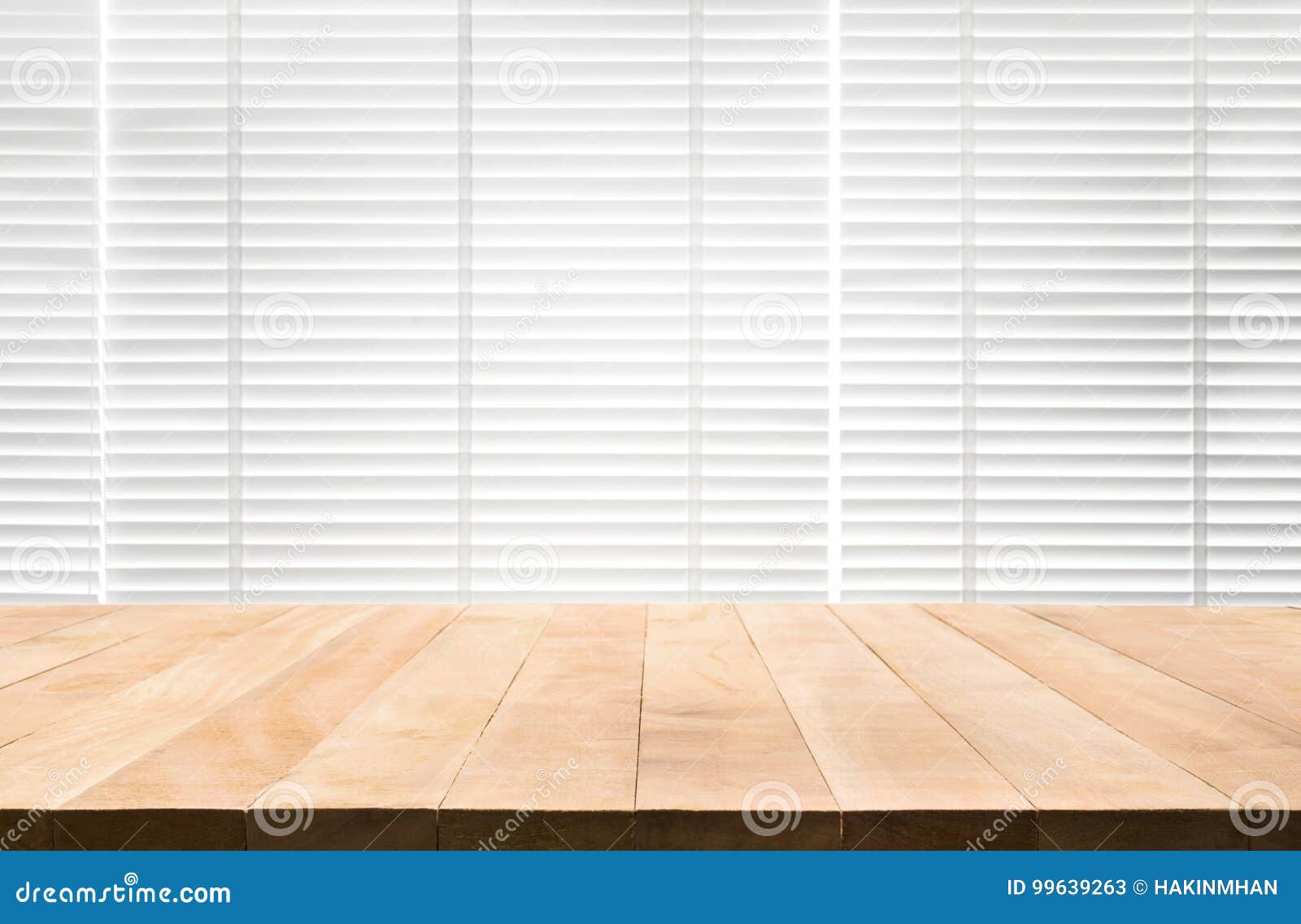 Wood Table Top with Blur Window Shutters Curtain Background Stock Image ...