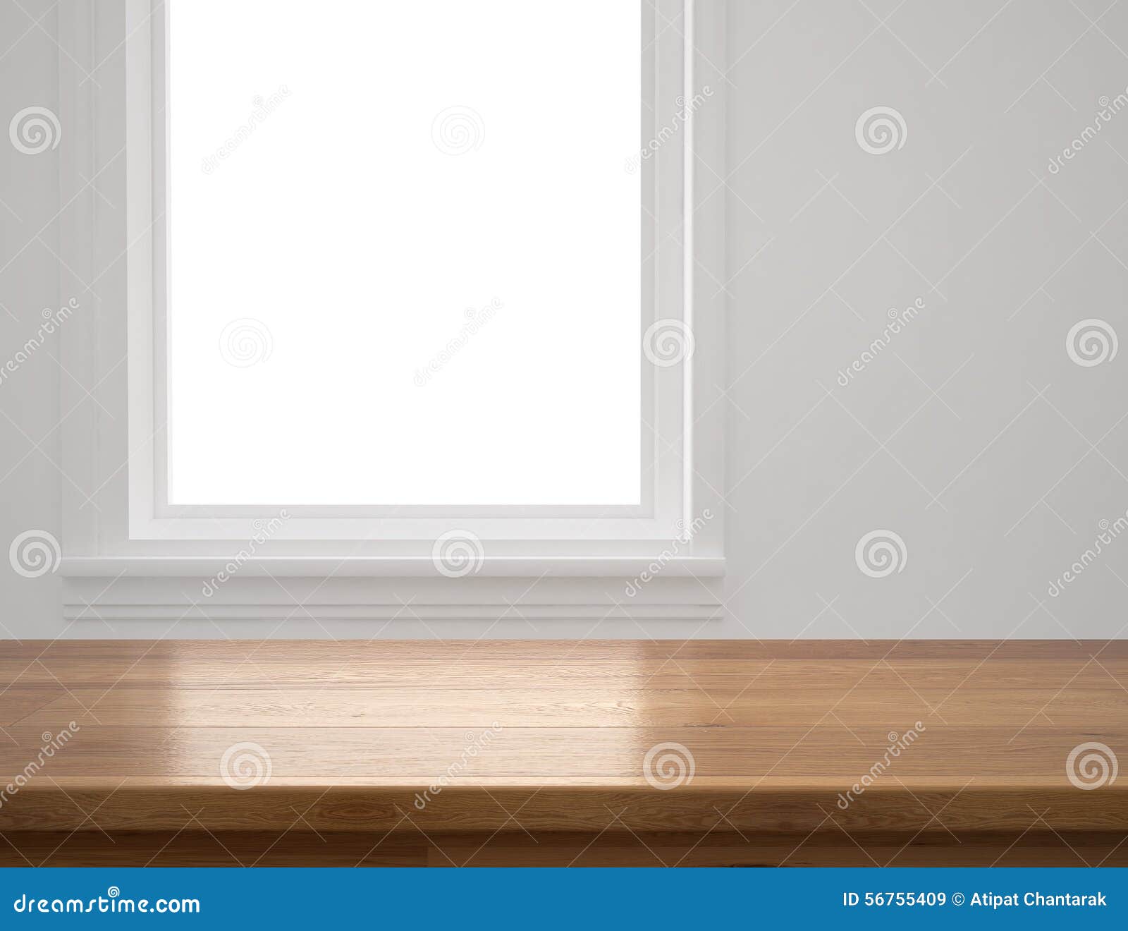 Wood Table with Window Background Stock Image - Image of space, wood ...