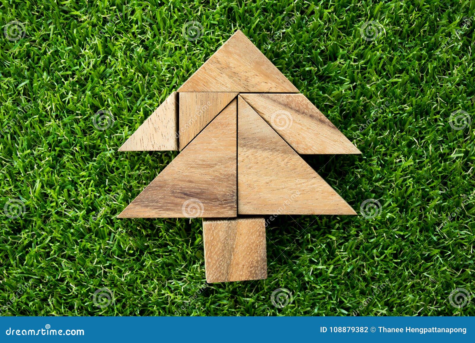 Wood Tangram Puzzle in Christmas Tree Shape Stock Photo - Image of ...