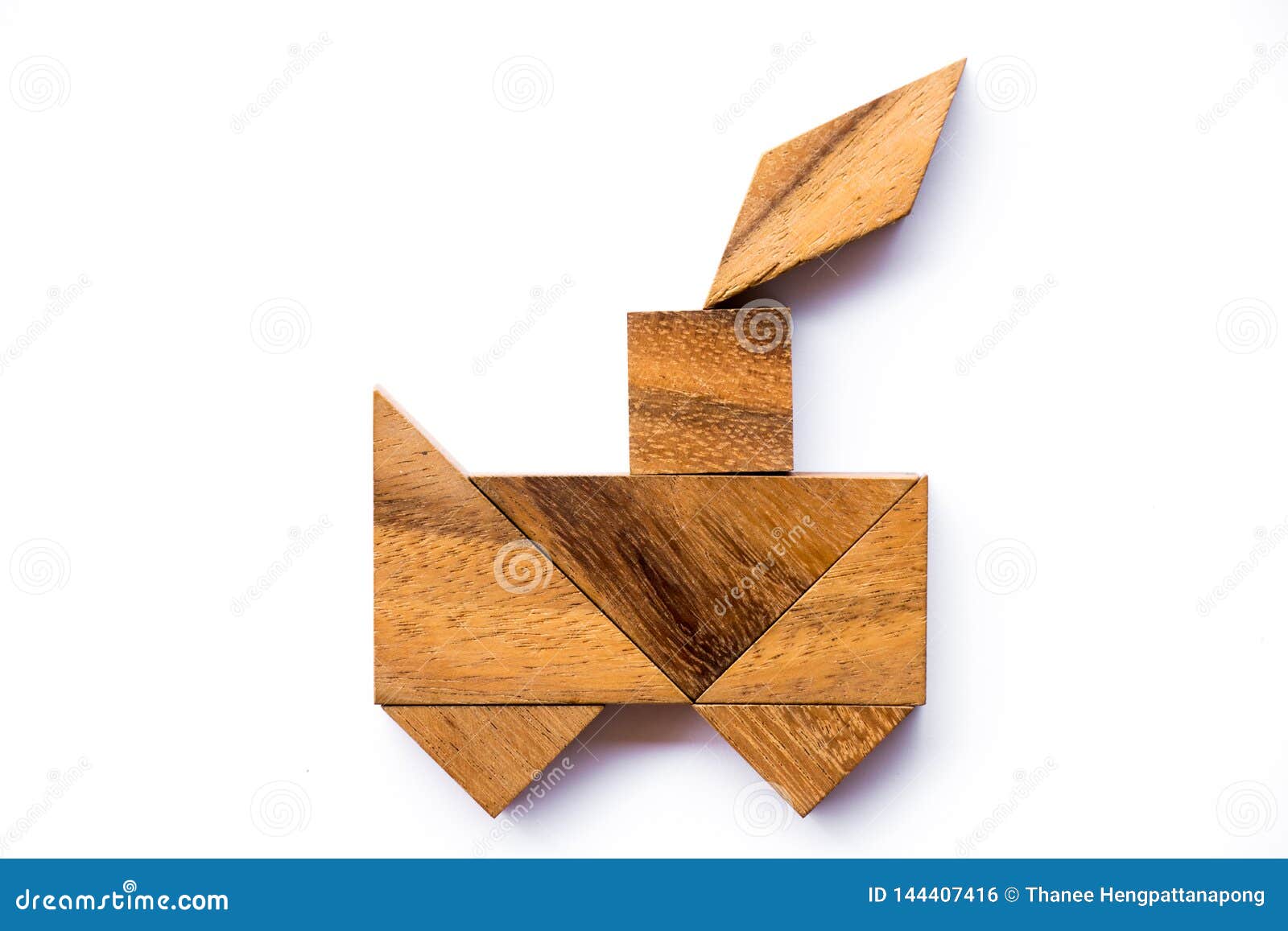 Wood Tangram Puzzle in Train Shape Stock Photo - Image of construction ...