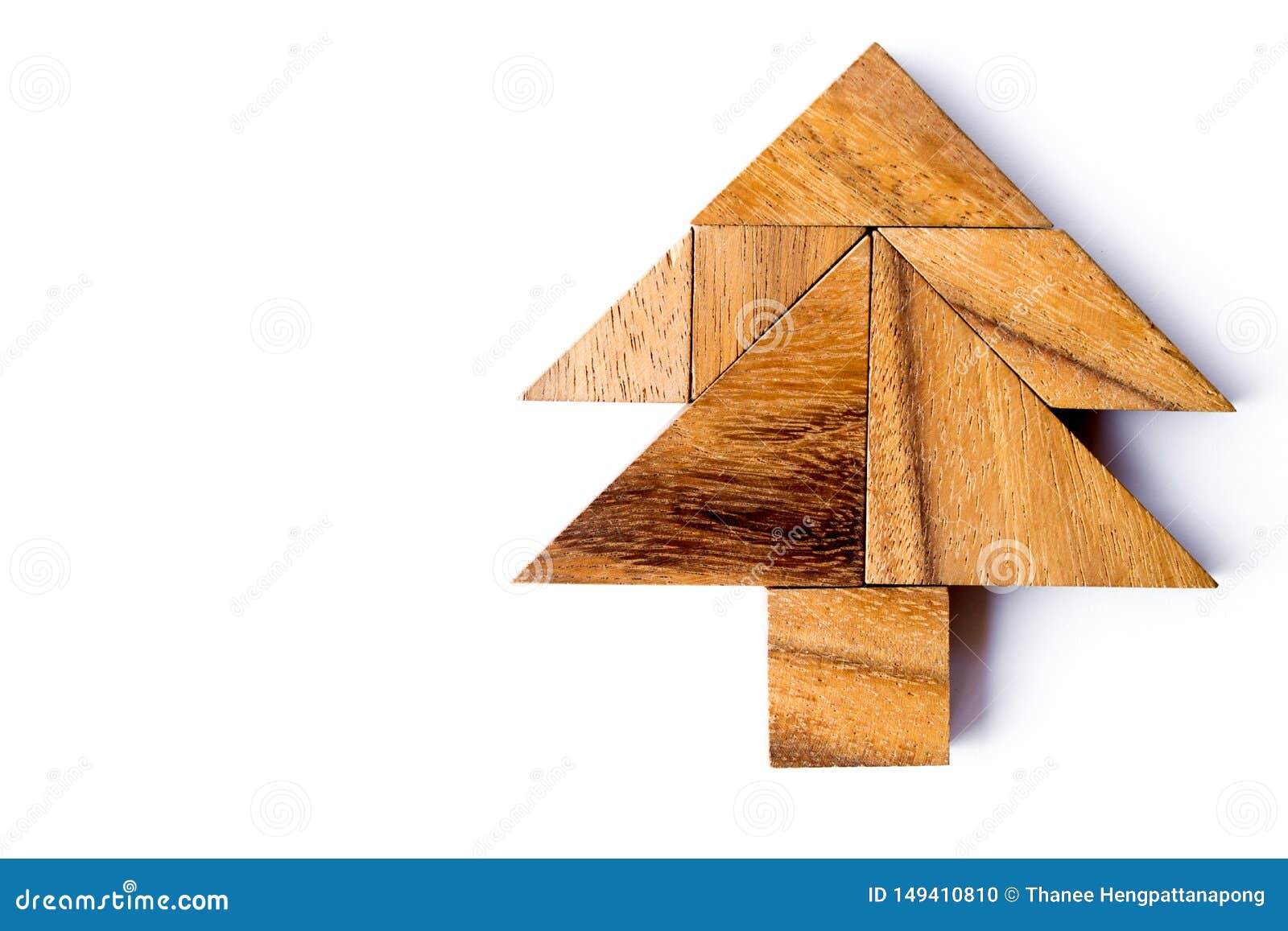 Wood Tangram in Tree Shape on White Background Stock Photo - Image of ...