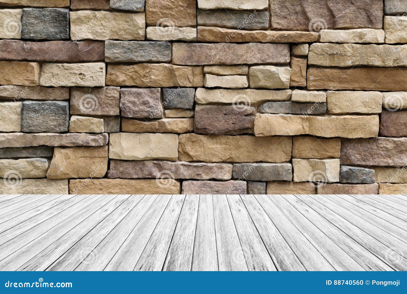 Wood Terrace and Stone Wall Texture Stock Photo - Image of decoration ...