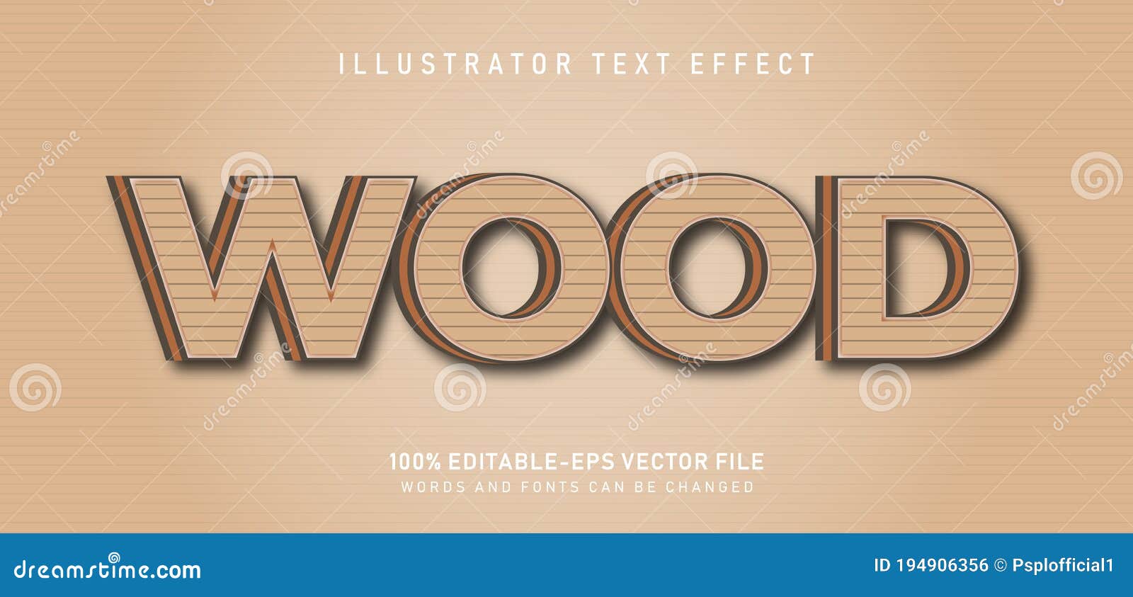 Wood Text Effect Design Vector Stock Vector - Illustration of glow ...