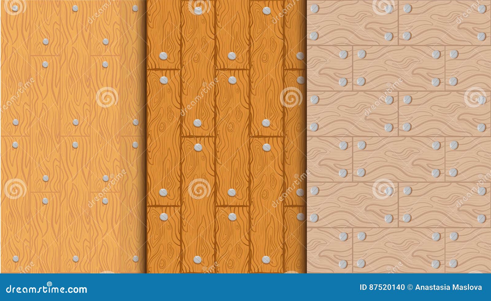 Wood Texture Background. Set Texture of a Tree. Cartoon Background for ...