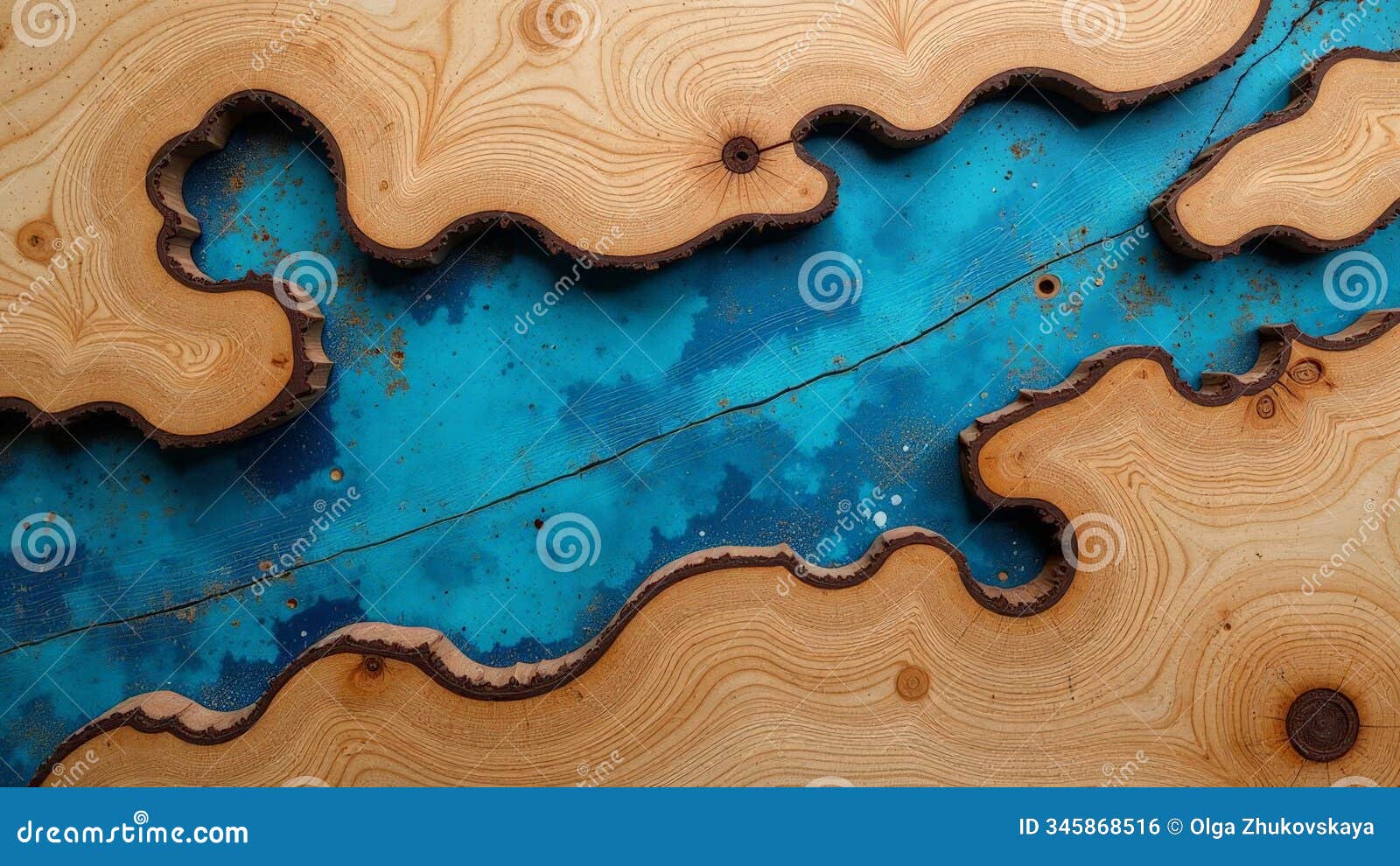 Wood Texture with Blue Epoxy Resin Stock Illustration - Illustration of ...