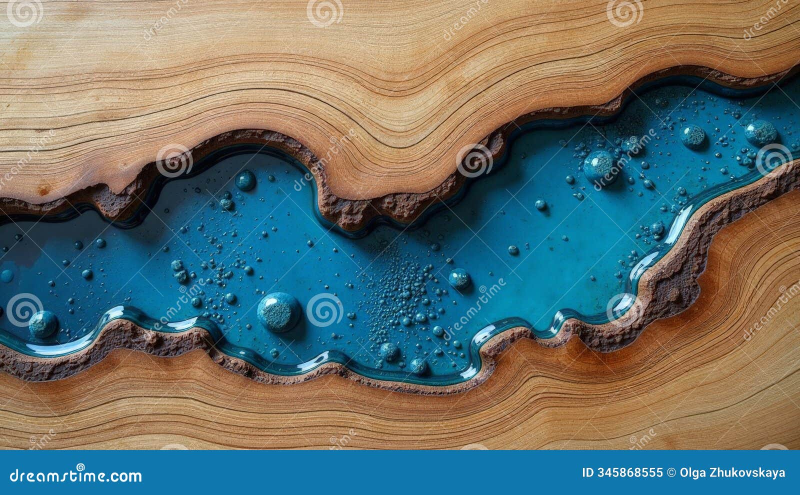 Wood Texture with Blue Epoxy Resin Stock Illustration - Illustration of ...