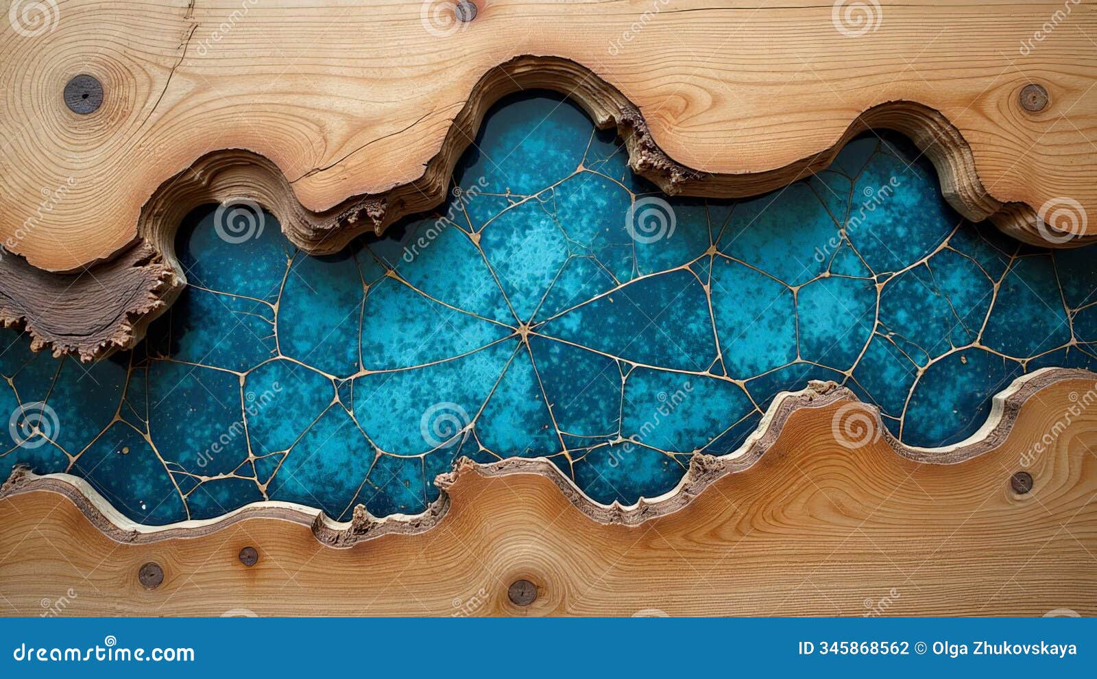 Wood Texture with Blue Epoxy Resin Stock Illustration - Illustration of ...