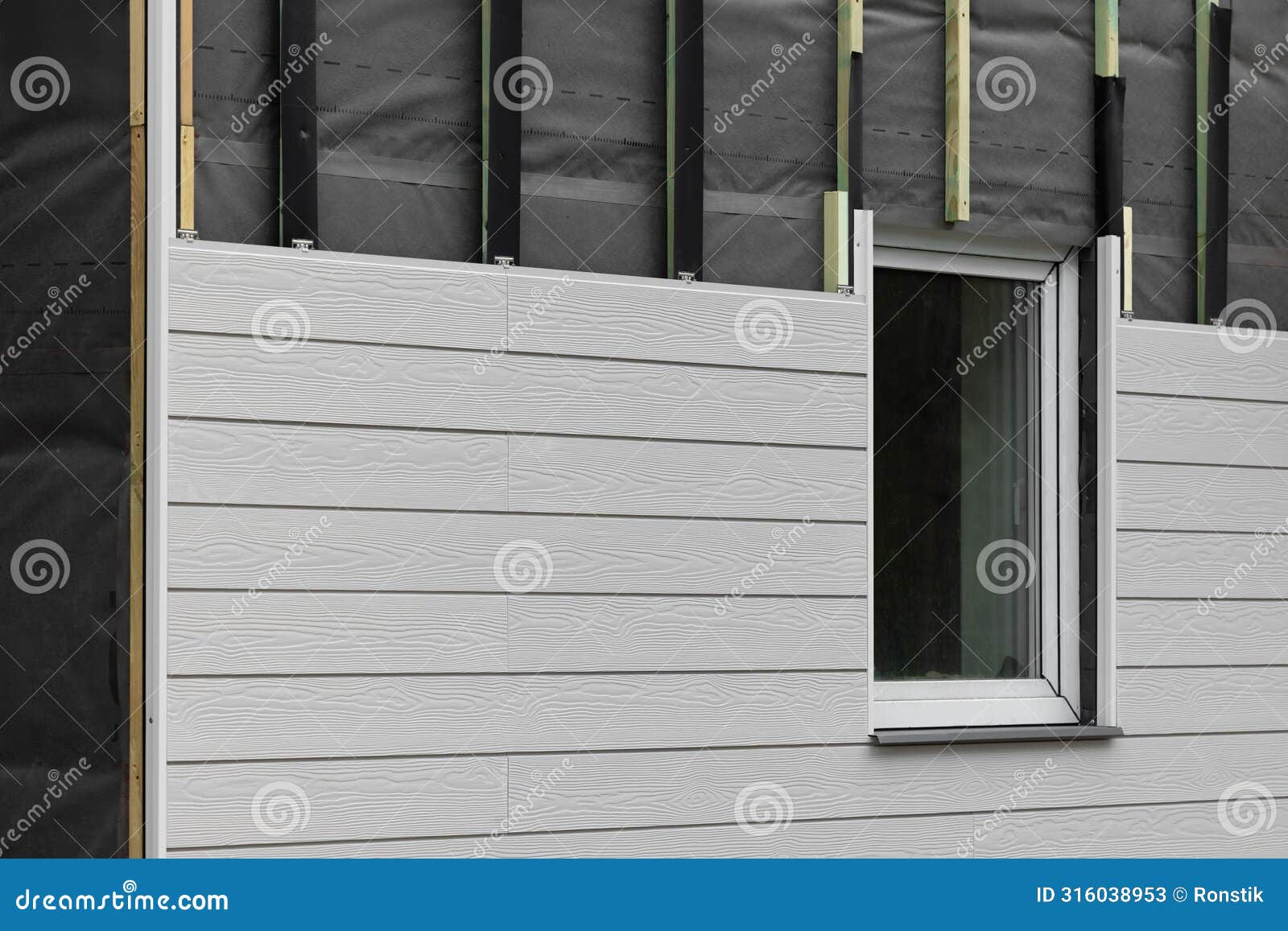 Wood Texture Composite Cladding Installation On House Facade. WPC ...