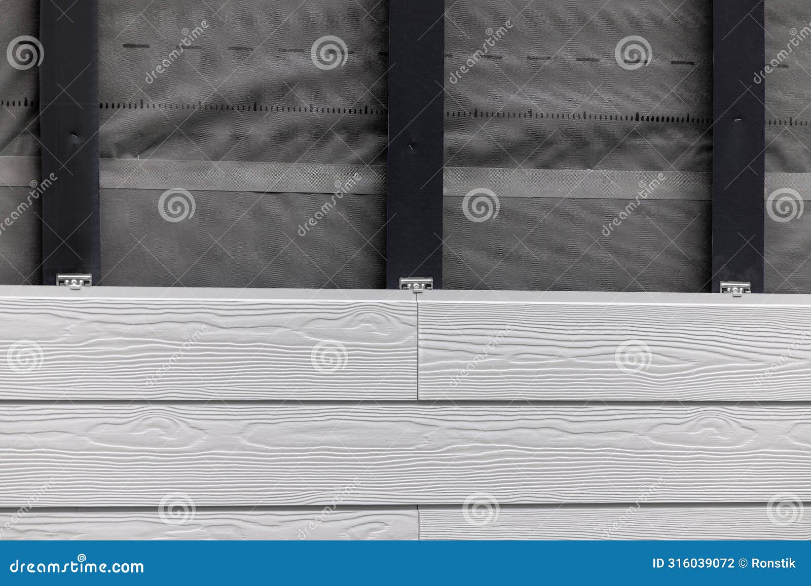 Wood Texture Composite Cladding Installation On House Facade. WPC ...