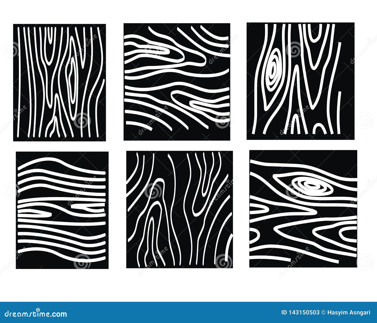 Wood Texture Elements in Black and White Stock Illustration ...