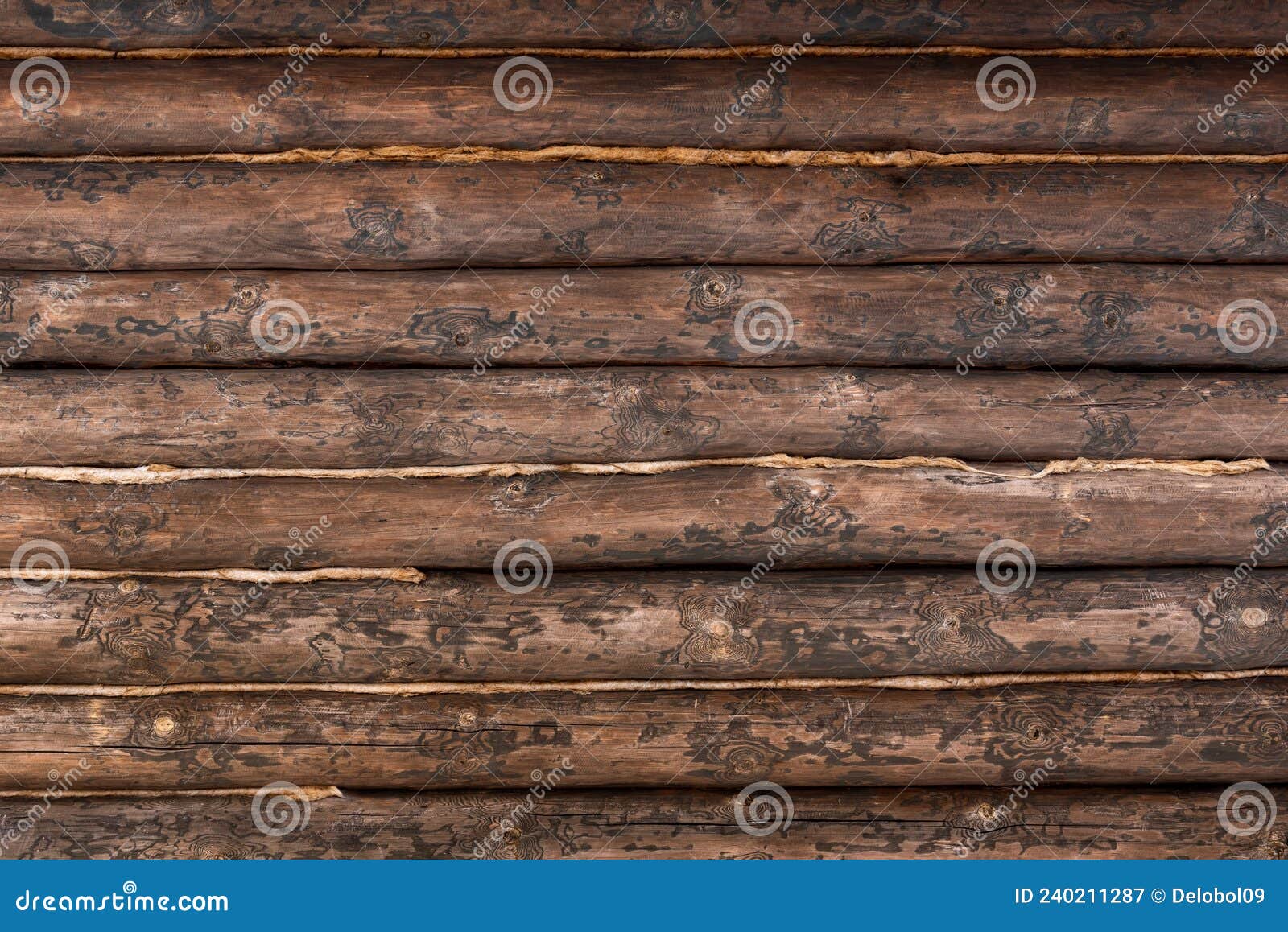 Wood Texture of an Old Rustic Log House, Background. Stock Image ...