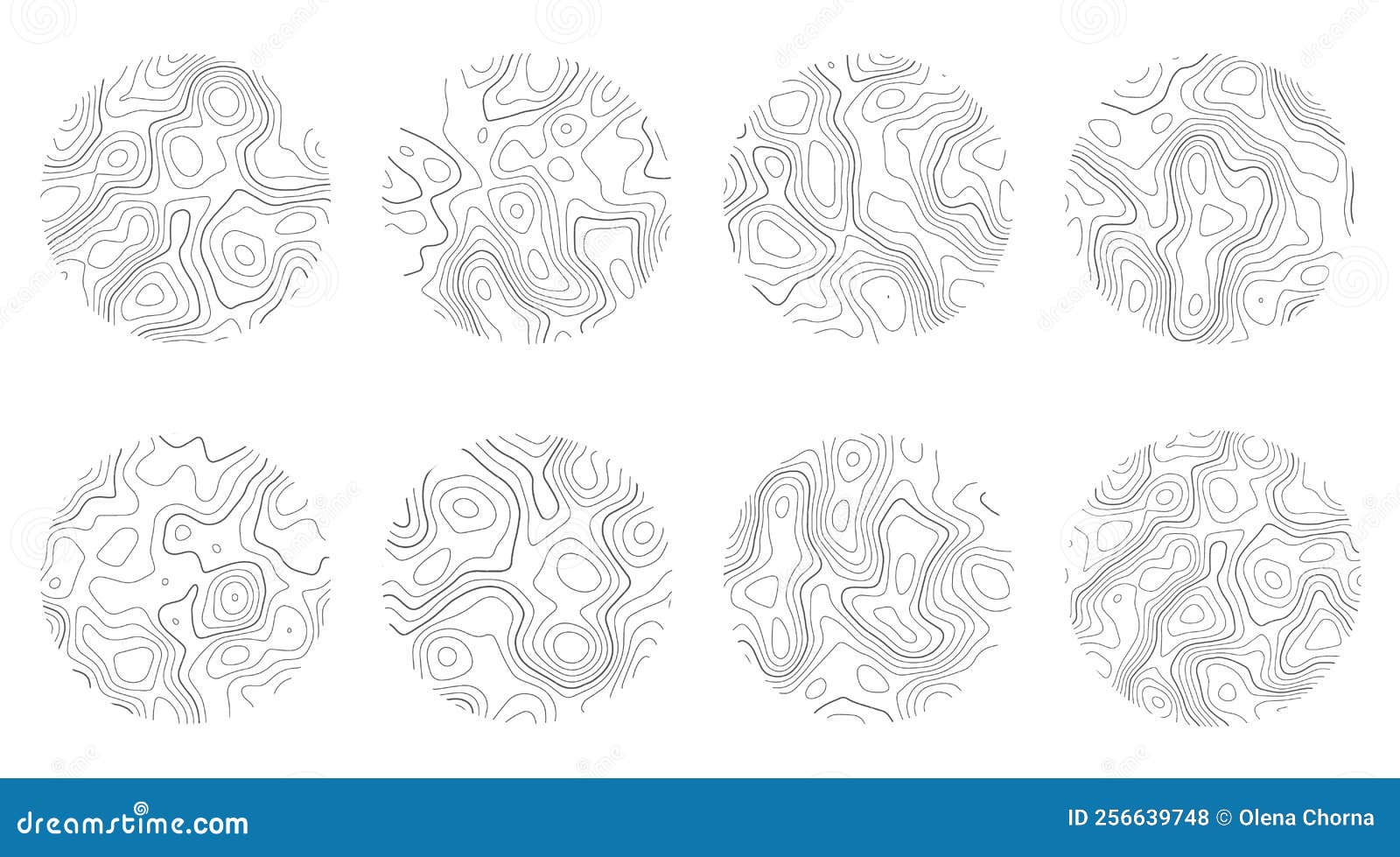 Wood Texture with Topography Lines. Organic Ripple Wavy Patterns. Tree ...