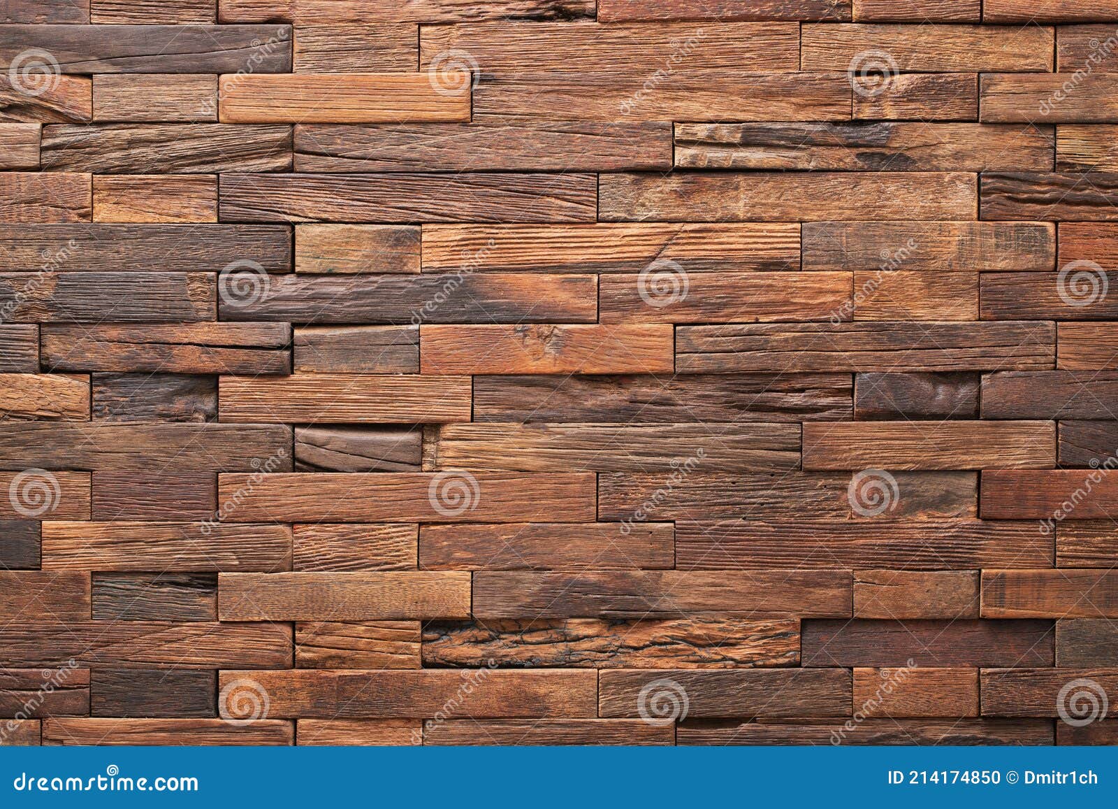 Wood Texture Wall Panel Made of Small Planks. Brown Planks As ...