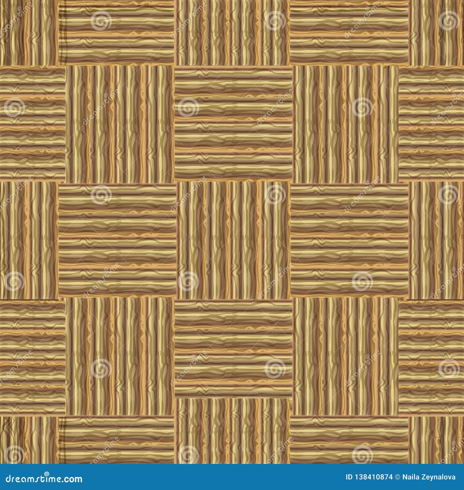 Wood Textured Vector Seamless Pattern. Checkered Ornamental Geometric ...