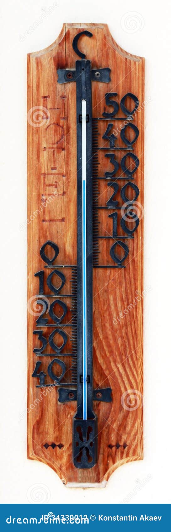 Wood thermometer stock photo. Image of celsius, hotel - 34330012
