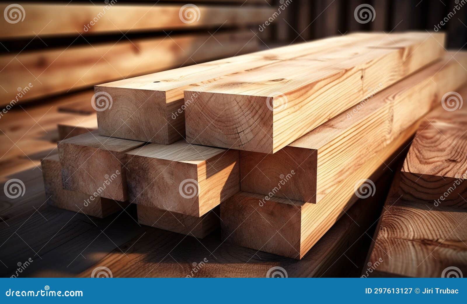 Wood Timber Construction Material. Close Up Stock Image - Image of ...