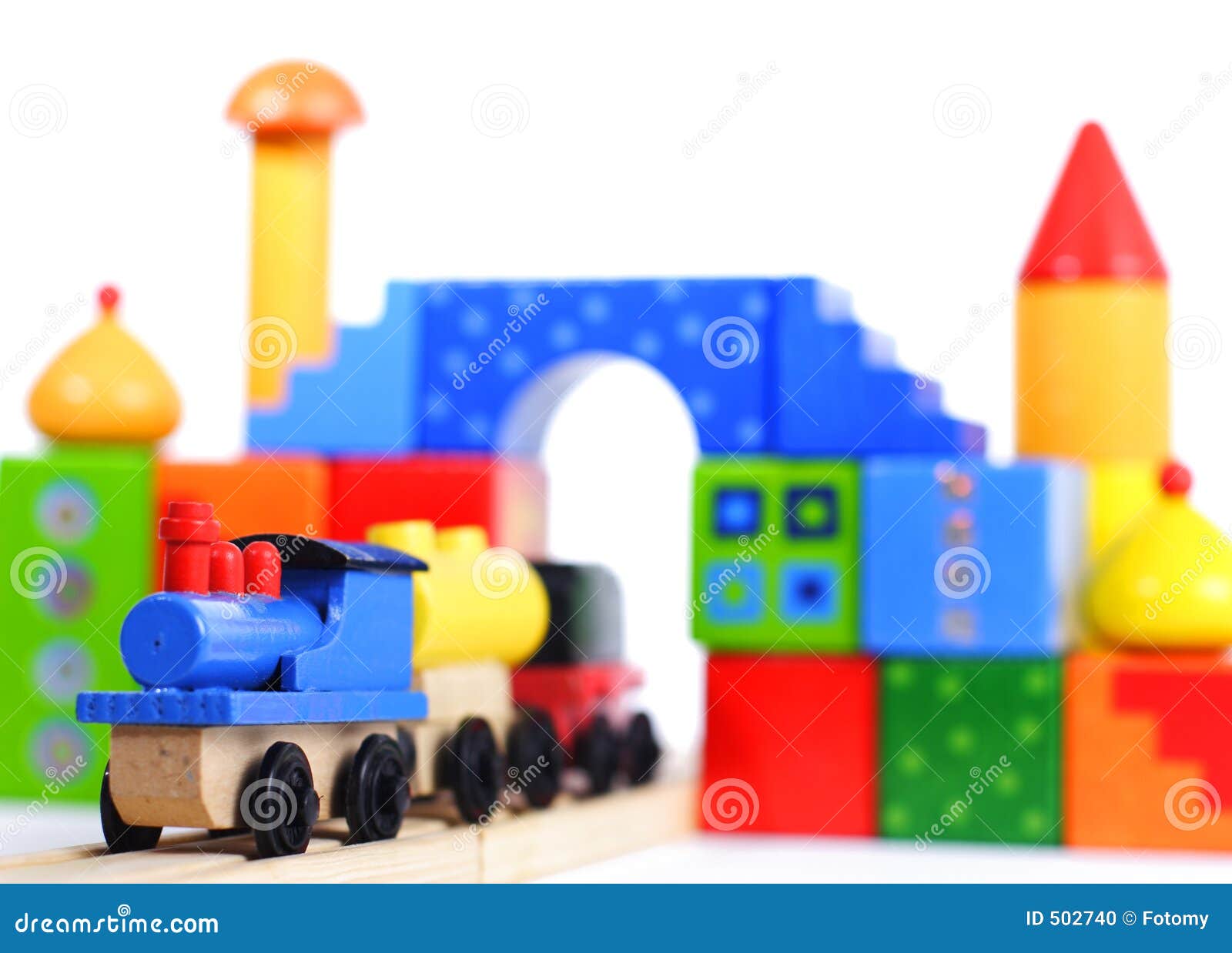 Wood toy train and blocks stock photo. Image of game, children - 502740