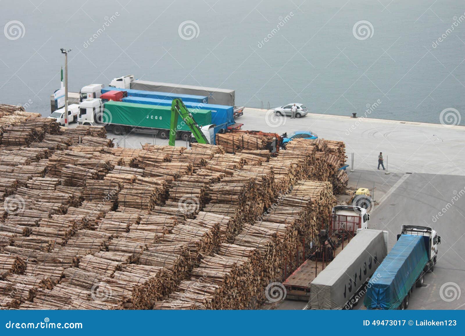 Wood transport editorial photography. Image of harbor - 49473017
