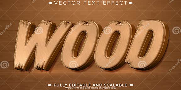 Wood Tree Text Effect, Editable Natural and Rustic Text Style Stock ...