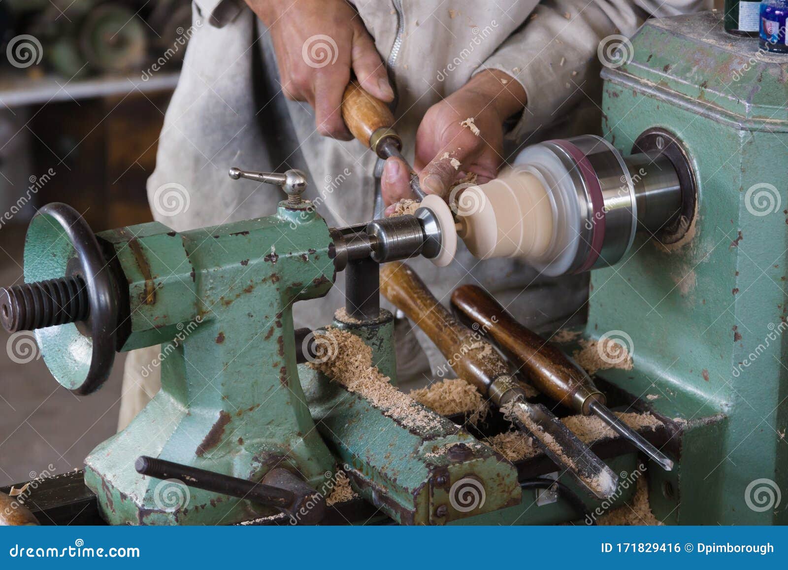 Wood Turning Lathe stock photo. Image of occupation - 171829416