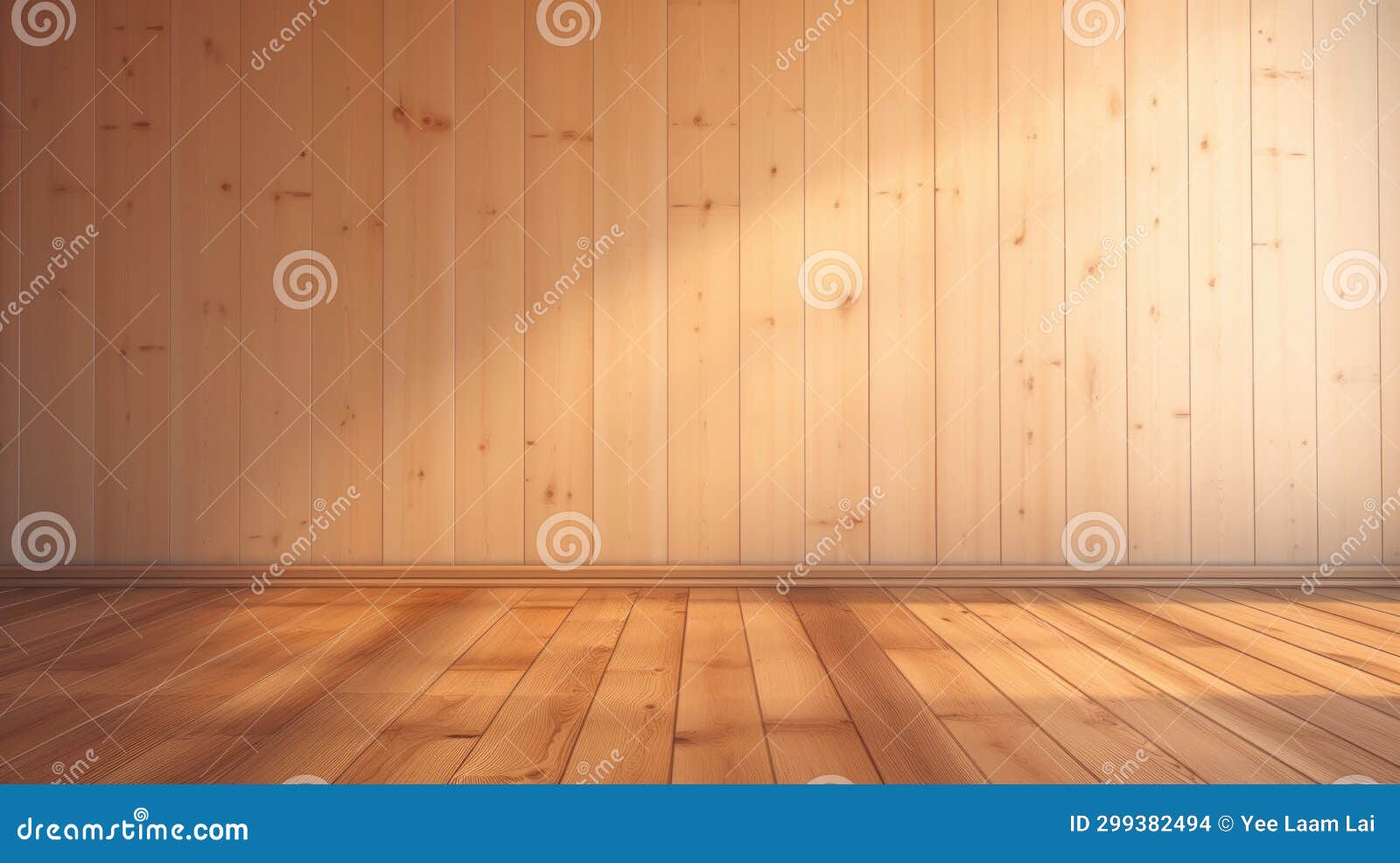 Wood Wall Empty Room Mock-up, Ai Stock Illustration - Illustration of ...