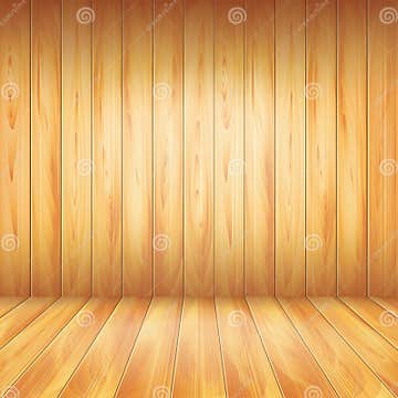 Wood Wall and Floor, Vector Background Stock Vector - Illustration of ...