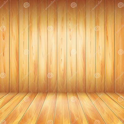 Wood Wall and Floor, Vector Background Stock Vector - Illustration of ...
