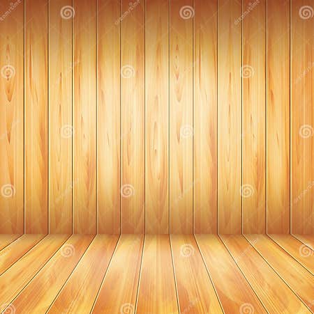Wood Wall and Floor, Vector Background Stock Vector - Illustration of ...