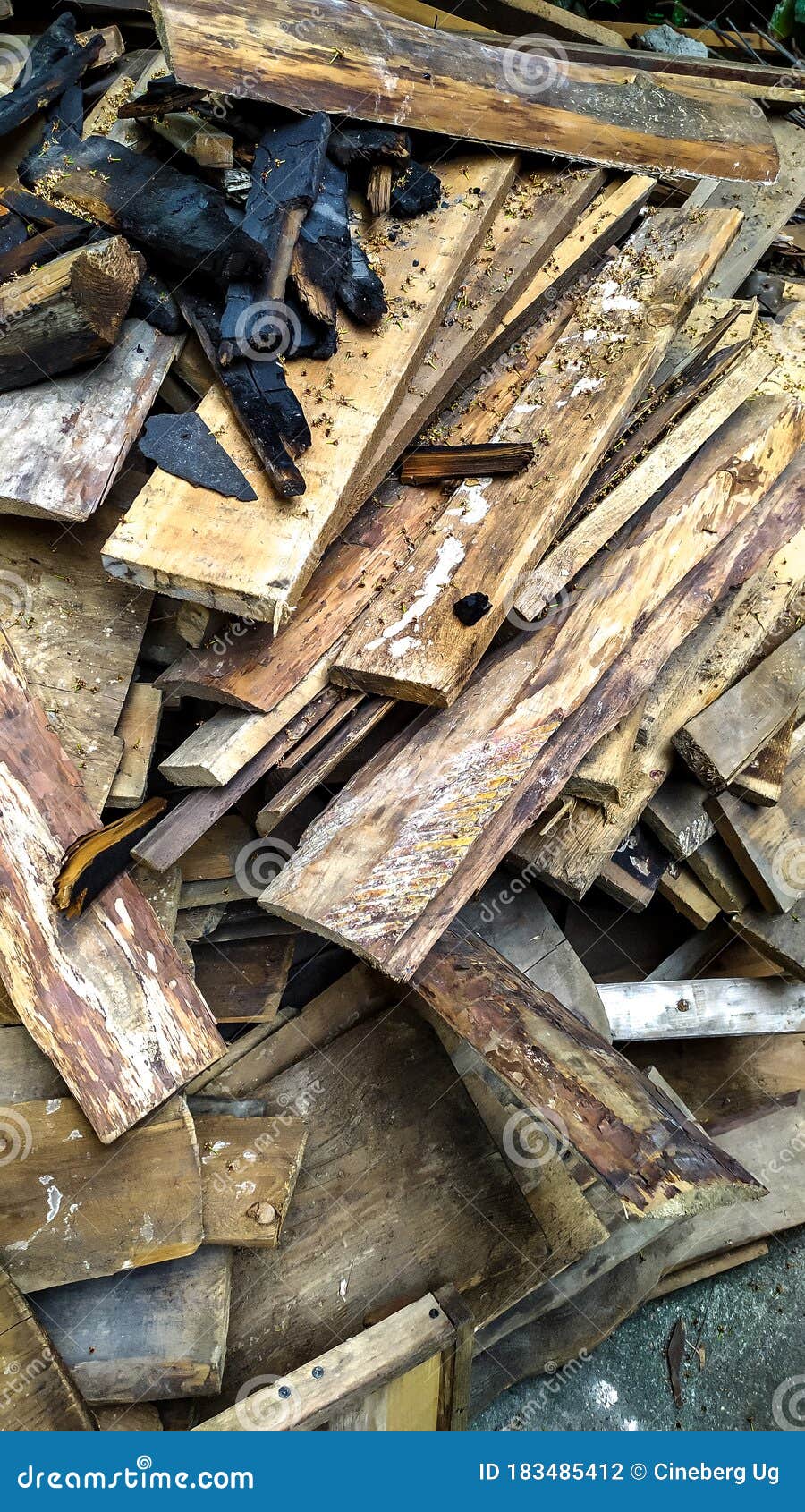 Wood waste stock photo. Image of earthquake, boards - 183485412