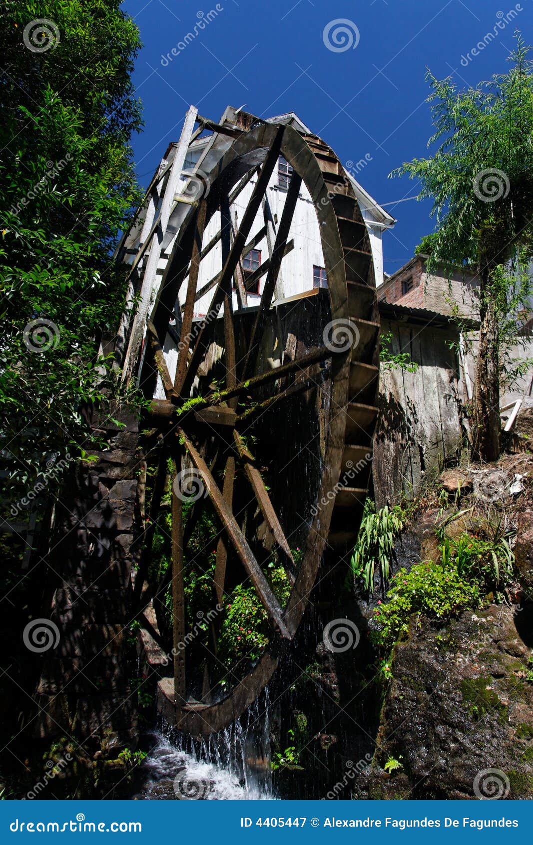 Wood Water Mill stock image. Image of white, power, wheel - 4405447