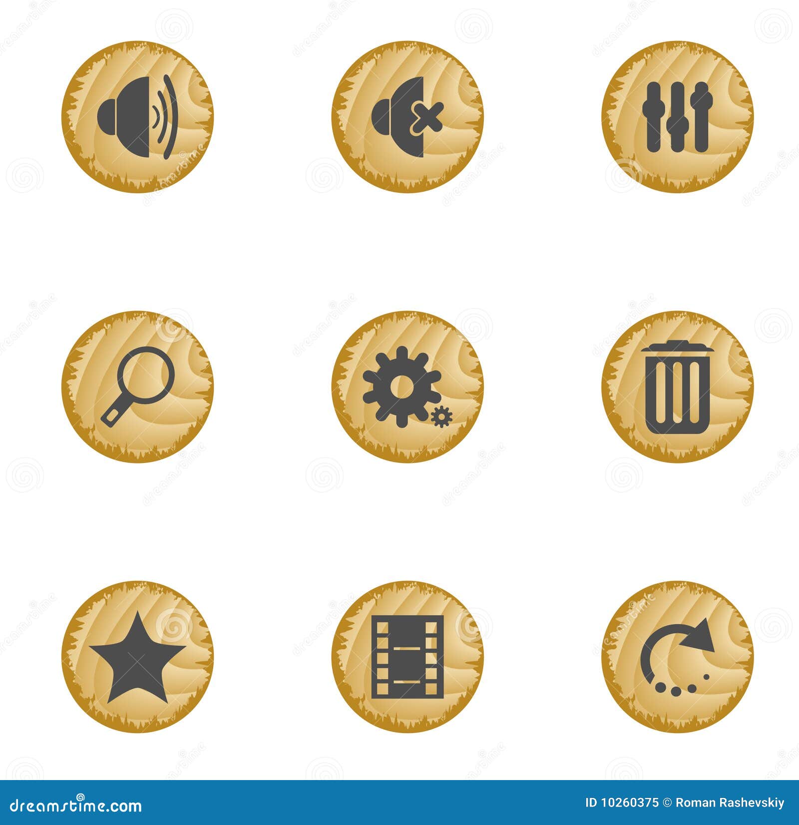 Wood web buttons stock illustration. Illustration of pattern - 10260375