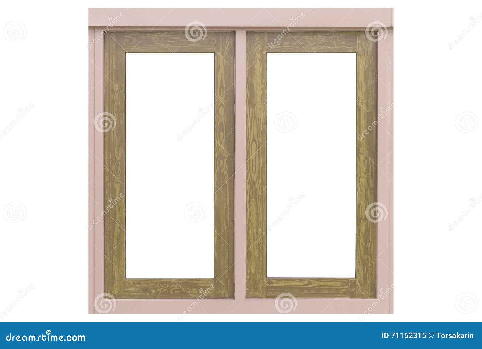 Wood Window Frame Isolated on White Stock Image - Image of design ...