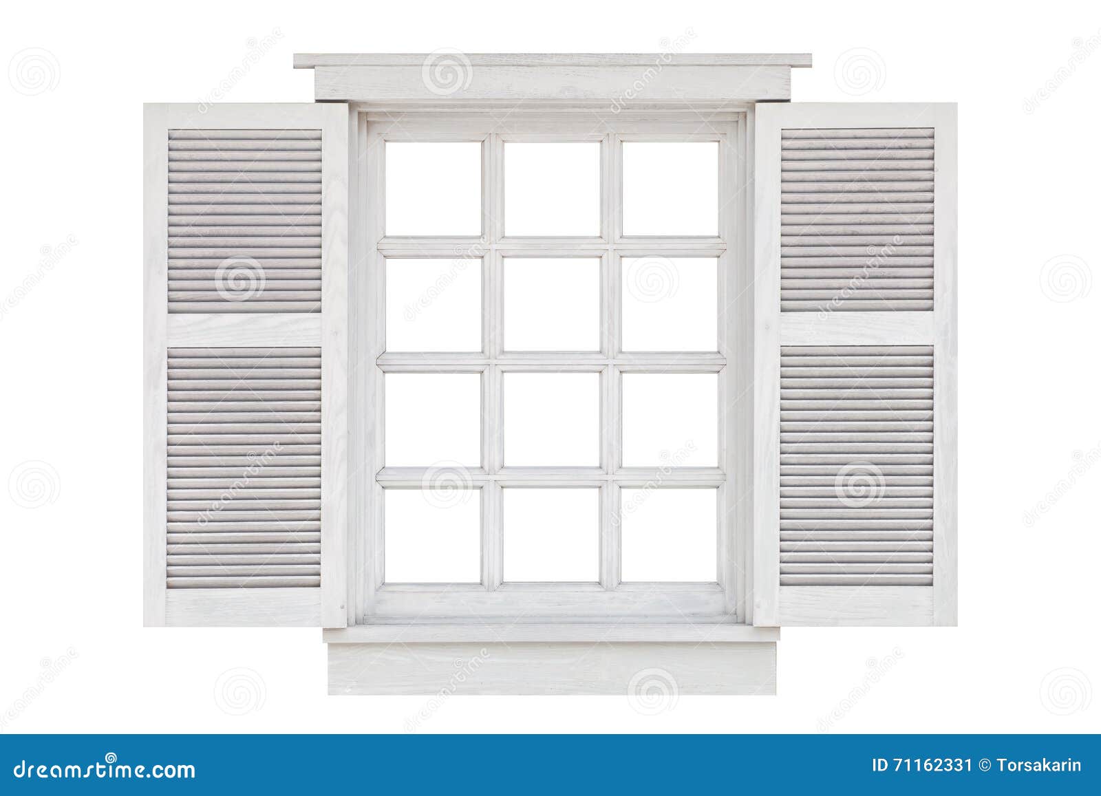 Wood Window Frame Isolated on White Stock Image - Image of design ...