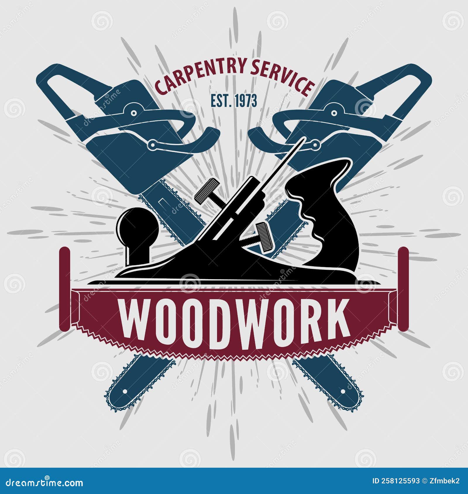 Wood Work Carpentry Logo Design Template. Vector Stock Vector ...