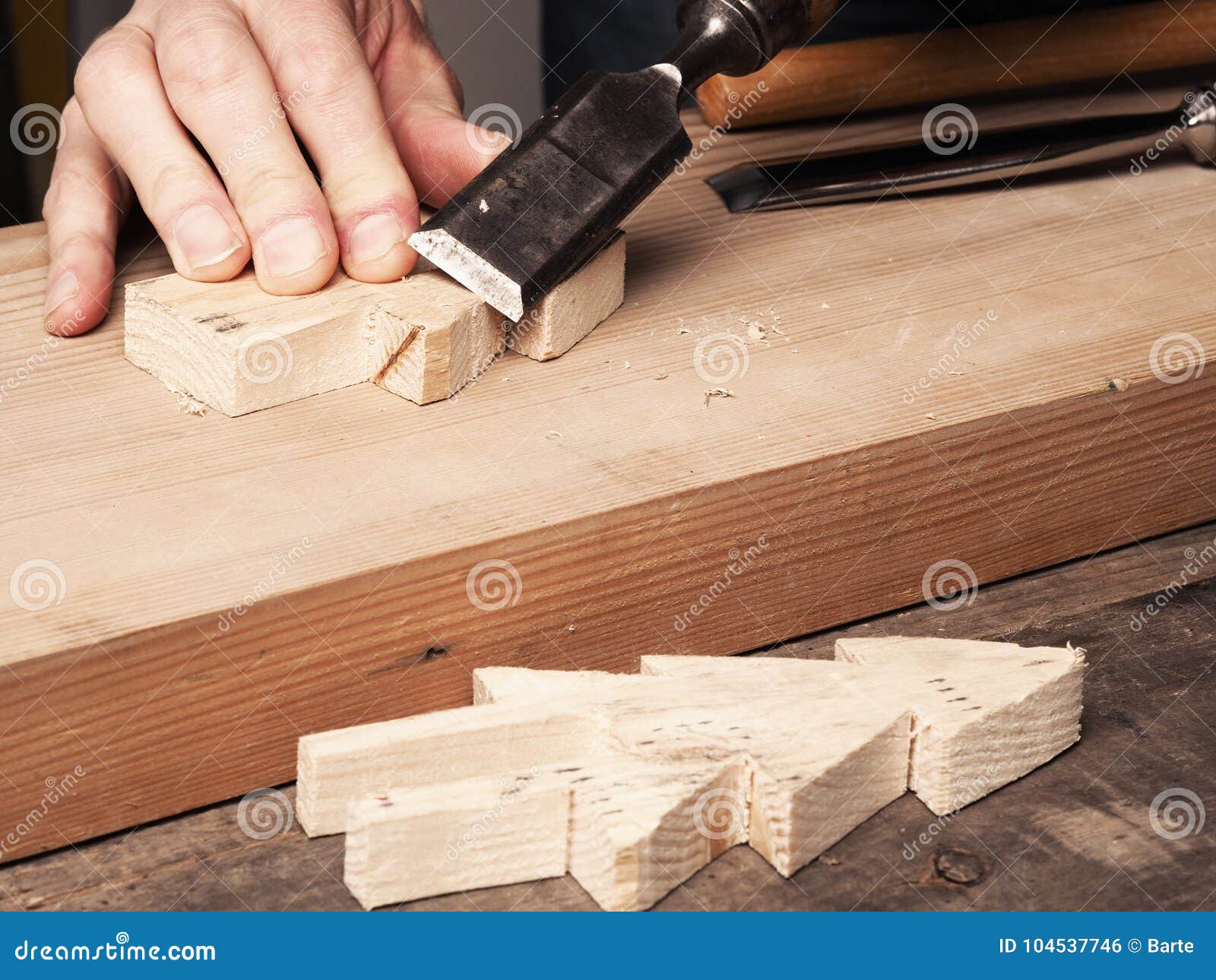 Wood working with a chisel stock photo. Image of creation - 104537746