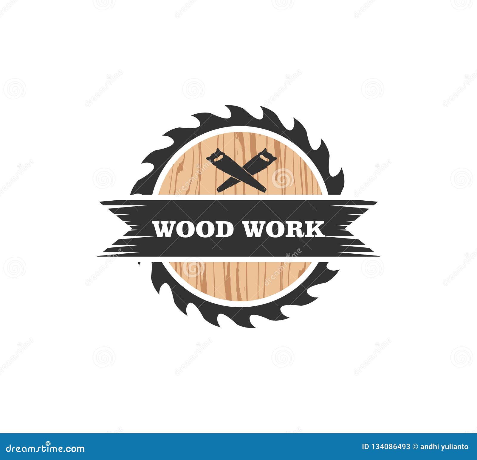 Wood Working Symbol Logo Design.Sawmil With Tree Illustration For Wood ...