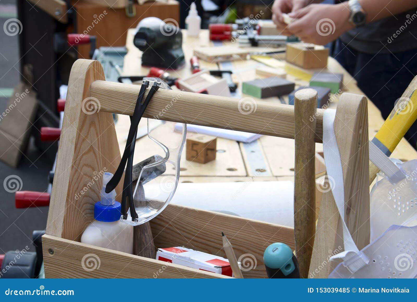 Wood Workshop. Master Class in Carpentry Training Stock Image - Image ...