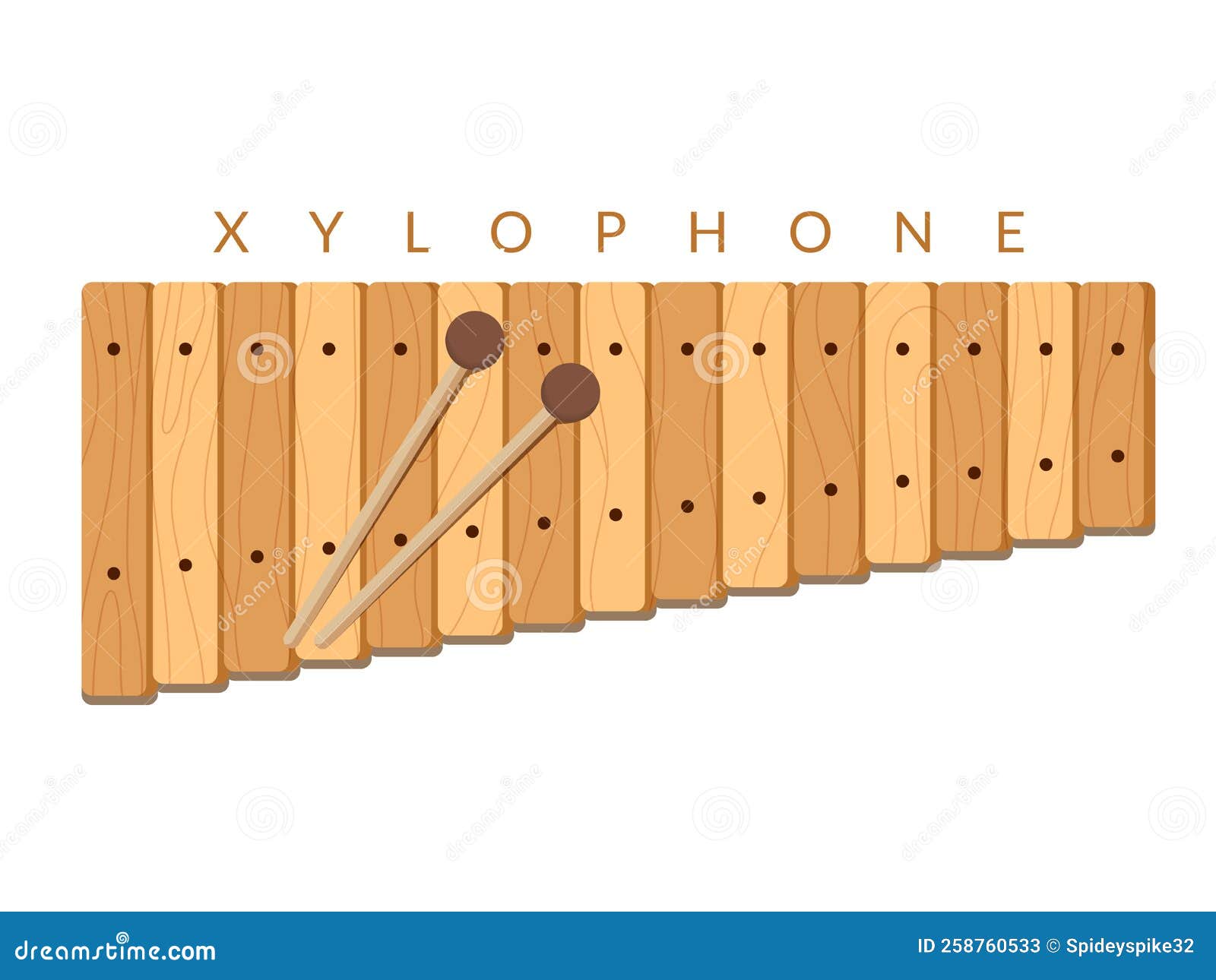 The Wood Xylophone. Isolated Vector Illustration Stock Illustration ...
